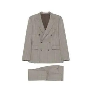 Tagliatore Neutrals Suits Double Breasted Suits - Cream