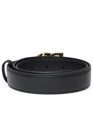 Dolce & Gabbana Leather Dg Belt - Black