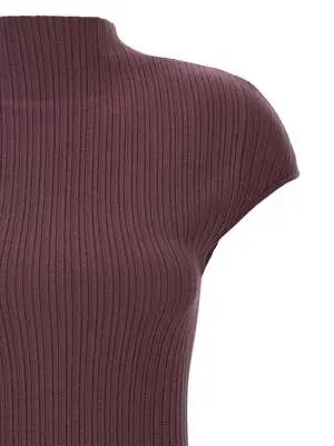 Magda Butrym Knitted Cotton Mini Dress - Purple