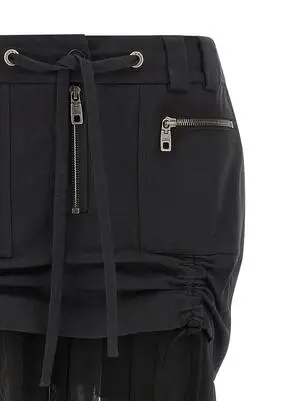Dolce & Gabbana Twill And Chiffon Midi Skirt