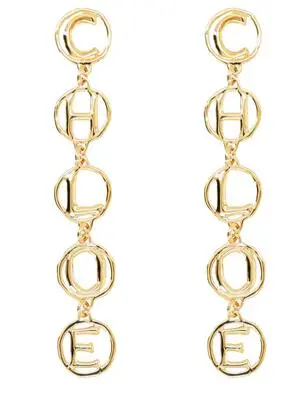 Chloé Script Earring - Gold