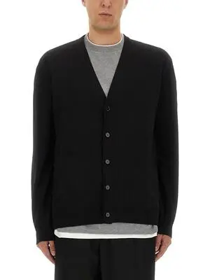 JIL SANDER Merino Wool Cardigan - Black
