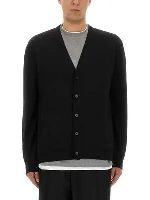 JIL SANDER Merino Wool Cardigan - Black