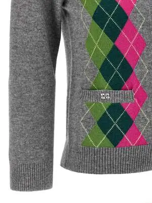 GANNI Grey Check' Cardigan