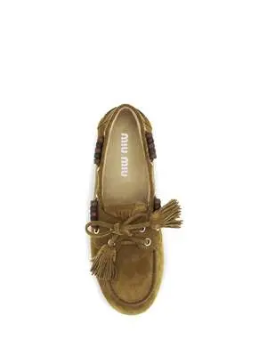 Miu Miu Boat Suede Loafers