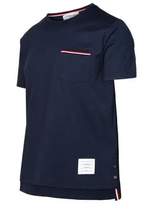 Thom Browne Navy Cotton T-shirt - Blue