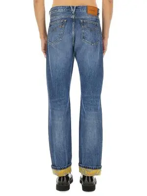 Versace Straight Leg Denim Jeans - Blue