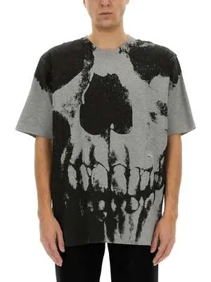 Alexander McQueen Skull Print T-shirt - Gray