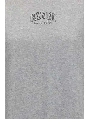 GANNI Logo Crewneck Sweatshirt - Gray