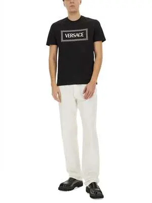 Versace T-shirt With '90s Vintage Embroidered Logo