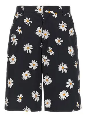 Moschino Margherite' Print Bermuda Shorts - Black