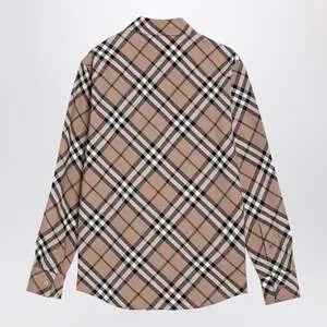 Burberry Check Pattern Wool Blend Shirt