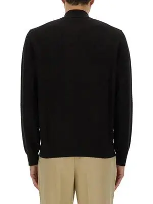 BOSS Zip-up Cotton Shirt - Black