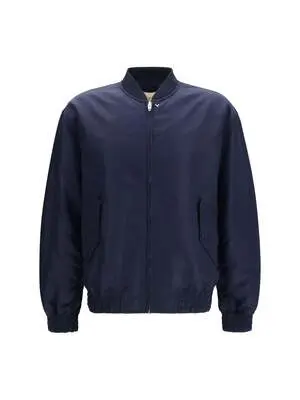 Valentino Garavani Nylon Jacket With Ruffles - Blue