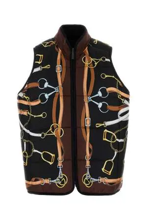 Gucci Printed Twill Reversible Sleeveless Jacket - Multicolor