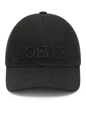 Loewe X Paula`s Ibiza Canvas Hat With Embroidery On The Front - Black