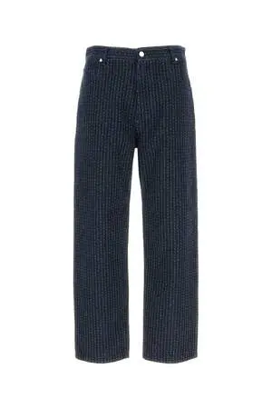 Fendi Embroidered Stretch Denim Jeans - Blue