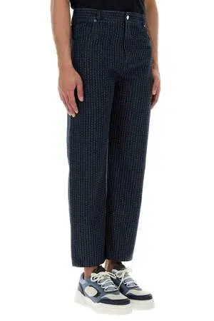Fendi Embroidered Stretch Denim Jeans