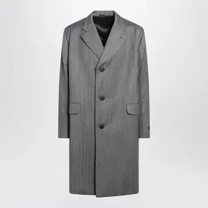 Prada Single-breasted Wool Coat - Gray