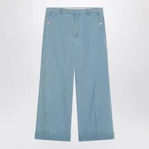 Valentino Garavani Wide Jeans With Cuff - Blue