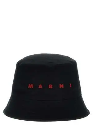 Marni Logo Embroidery Bucket Hat - Black