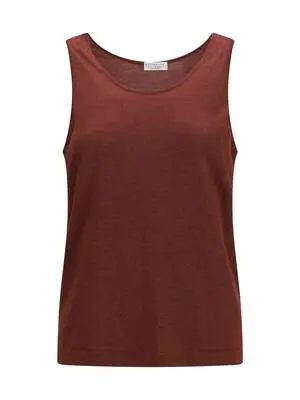 Brunello Cucinelli Luminous Knit Tank Top - Red