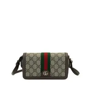 Gucci Calf Leather And Fabric Shoulder Bag - Cream