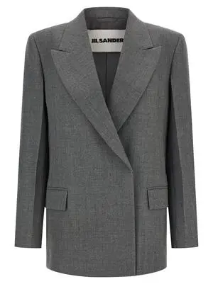 JIL SANDER Wool Blazer - Gray