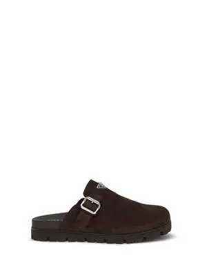Prada Suede Mules - Brown