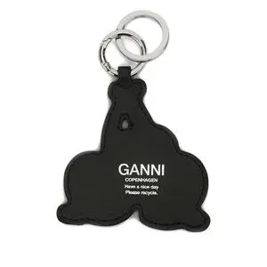 GANNI Leather Cherry Keyring - Black