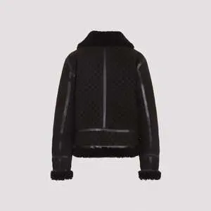 Gucci Guggi Gg Shearling Jacket