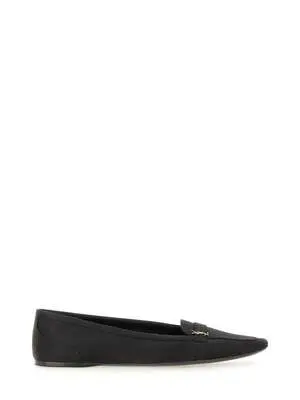 Saint Laurent Crepe Satin Poppy Ballerina - Black