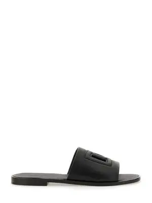 Dolce & Gabbana Sandal With Logo - Black