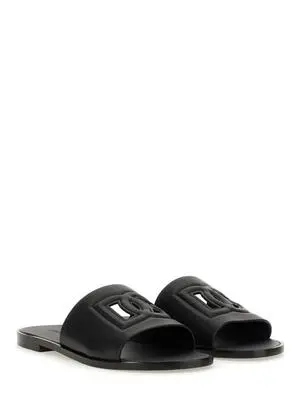 Dolce & Gabbana Sandal With Logo - Black