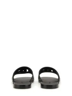 Dolce & Gabbana Sandal With Logo - Black