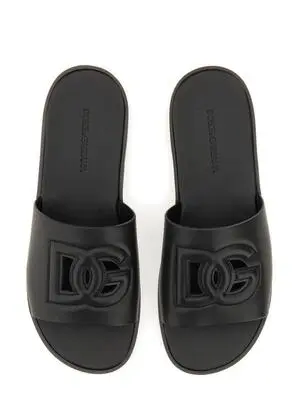 Dolce & Gabbana Sandal With Logo - Black