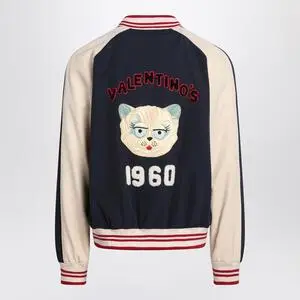 Valentino Garavani Cream Bomber With Mixed Wool Vlogo