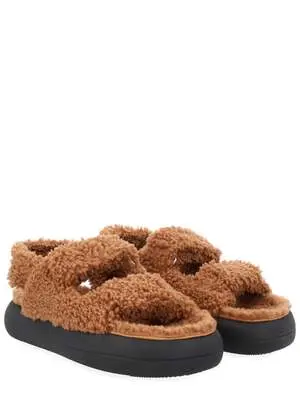 Moon Boot Shearling Sandal - Brown