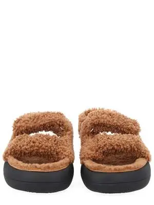 Moon Boot Shearling Sandal - Brown