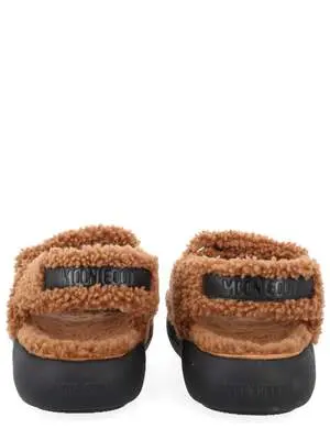 Moon Boot Shearling Sandal - Brown