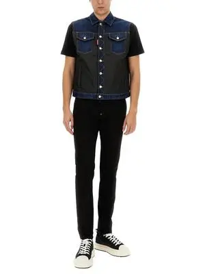 Dsquared2 Denim Puffer Vest - Blue