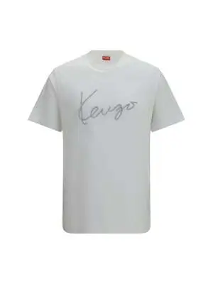 Kenzo Embroidered Signature Cotton T-shirt - White