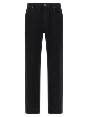 Saint Laurent Straight Leg Cotton Denim Jeans - Black