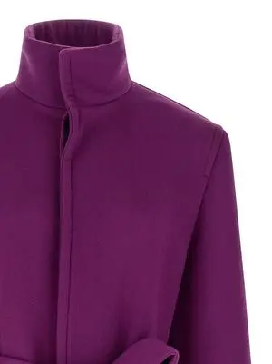 Saint Laurent Double-face Wool Coat - Purple