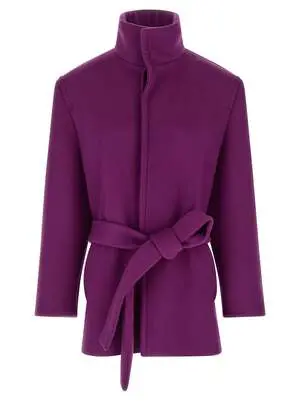 Saint Laurent Double-face Wool Coat - Purple