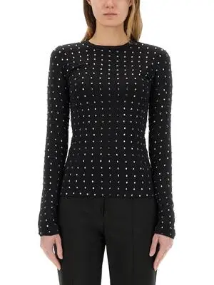 Sportmax Negus Top With Crystals - Black