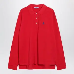 Prada Cotton Pique Polo - Red