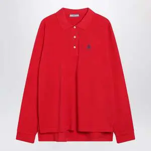 Prada Cotton Pique Polo - Red