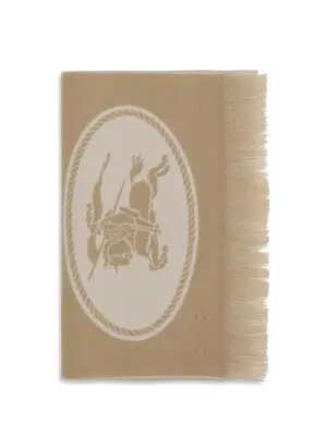 Burberry Logo Wool Scarf - Cream