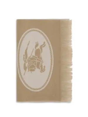 Burberry Logo Wool Scarf - Cream